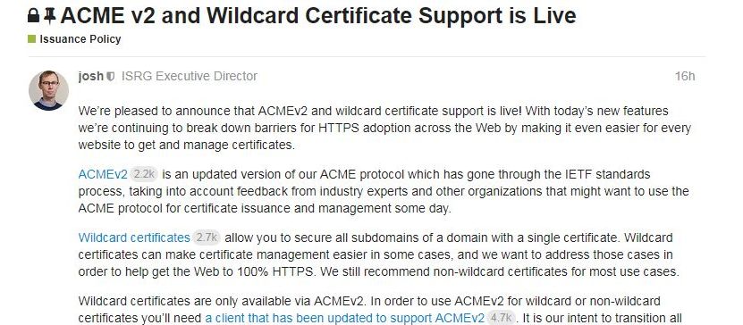 Let's Encrypt通用憑證上線了! | iThome